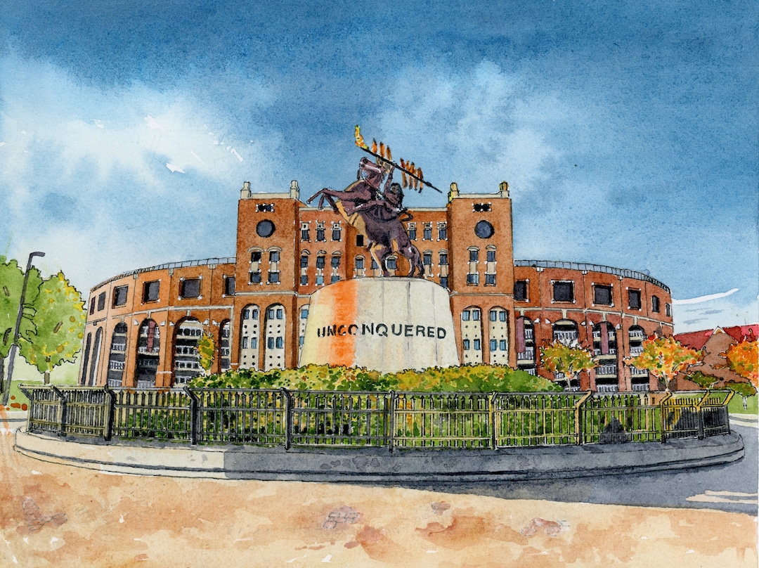 Florida State University - Print of Doak Campbell Stadium - Etsy