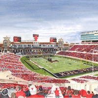 Texas Tech Red Raiders Jones AT&T Stadium Football Blueprint Wall Art ...