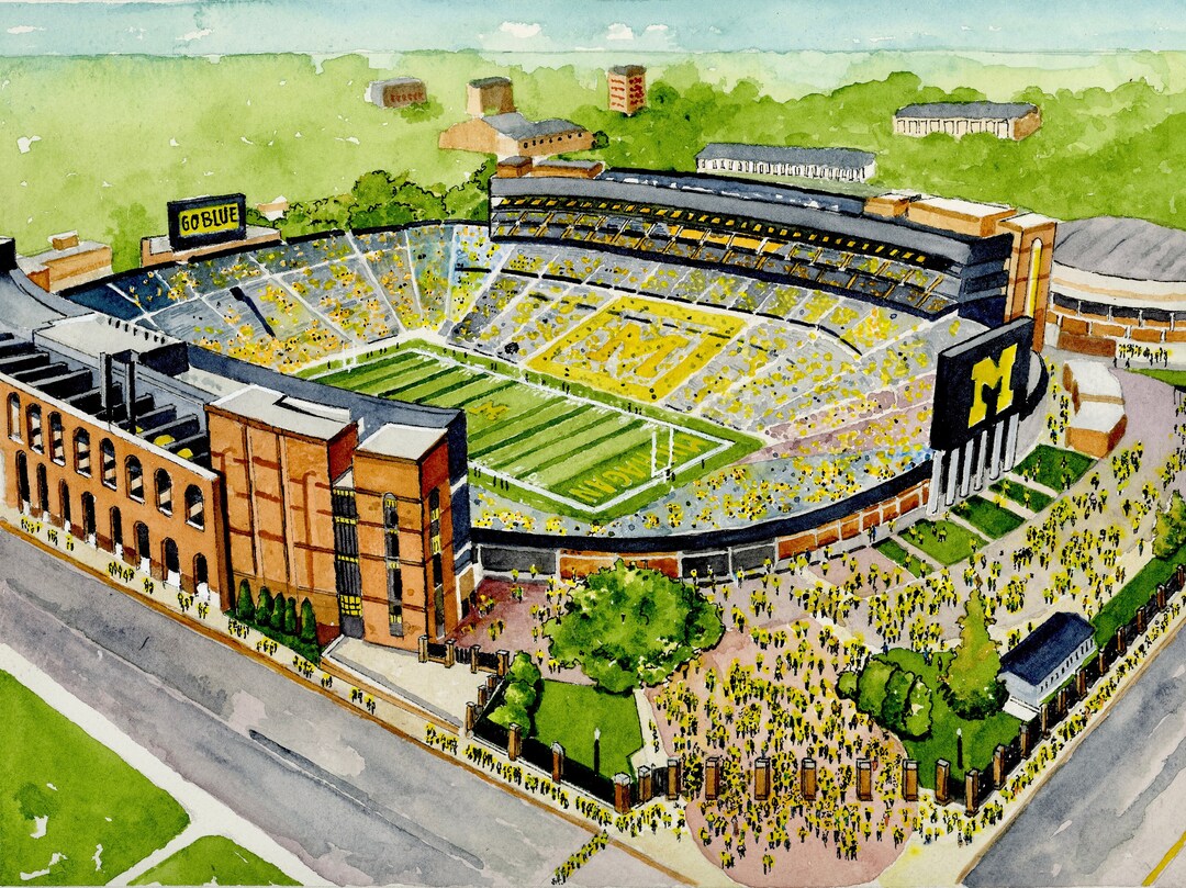 Michigan Stadium - Game Day at the Big House - Print - Etsy