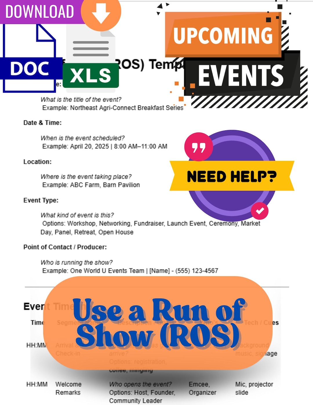 Event Run of Show (ROS) Template - Etsy