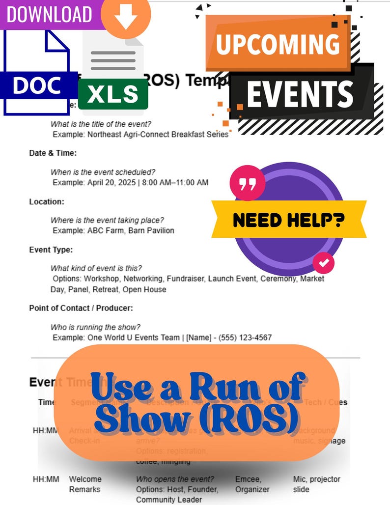 Event Run of Show (ROS) Template - Etsy