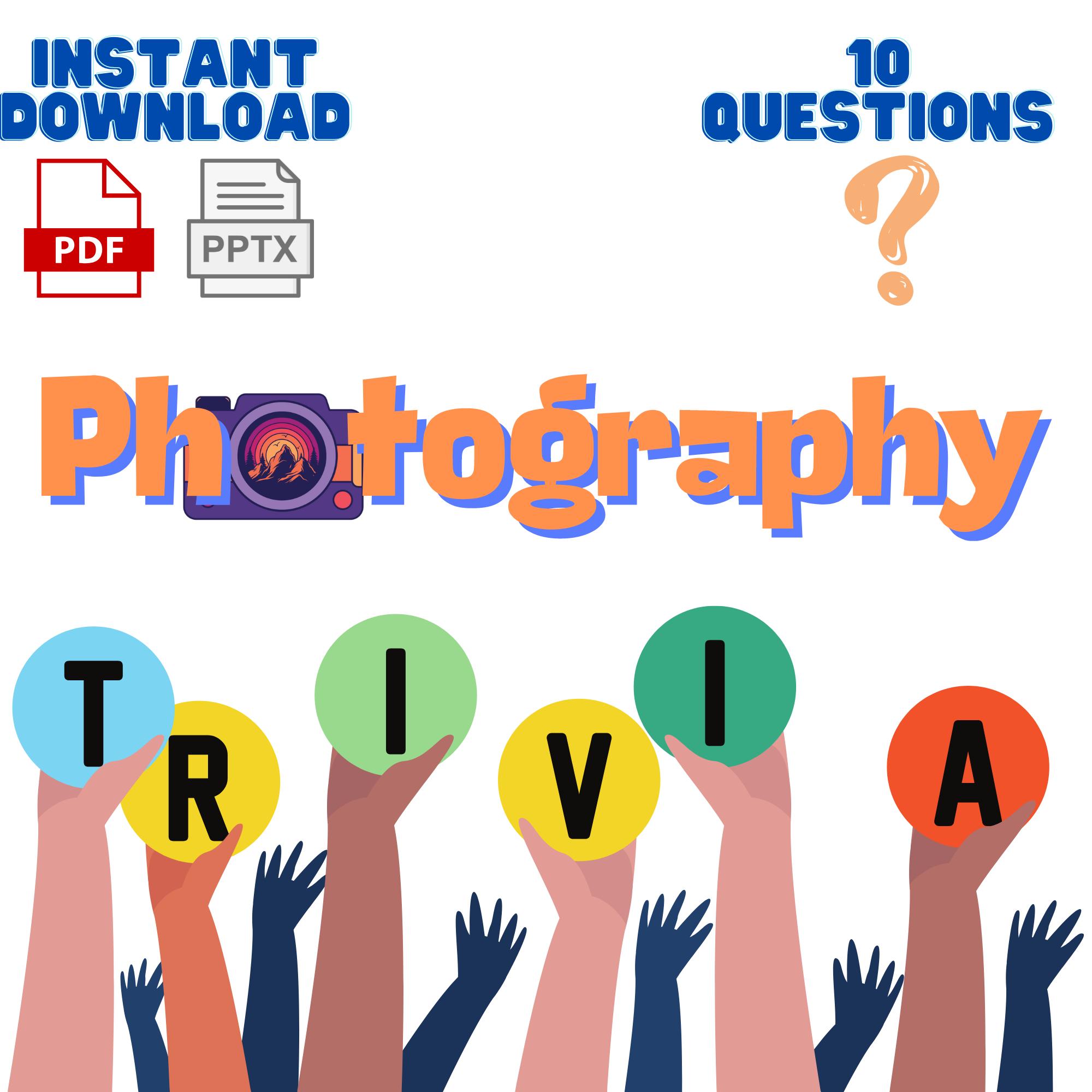 Photography Trivia Quiz / Printable Photography Team Party Games ...