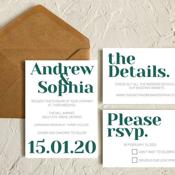 Wedding Invitation Suites - Etsy