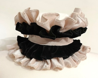 Vintage Pink Velvet Circus Collar and Cuff Set | Etsy UK