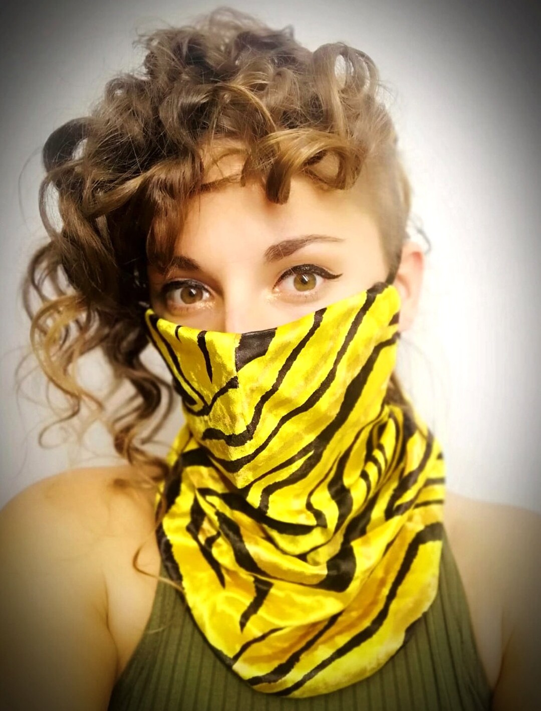 Tiger Velvet Face Scarf - Etsy