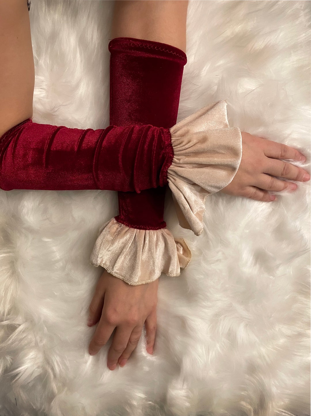 Ruby Red and White Circus Cuffs - Etsy