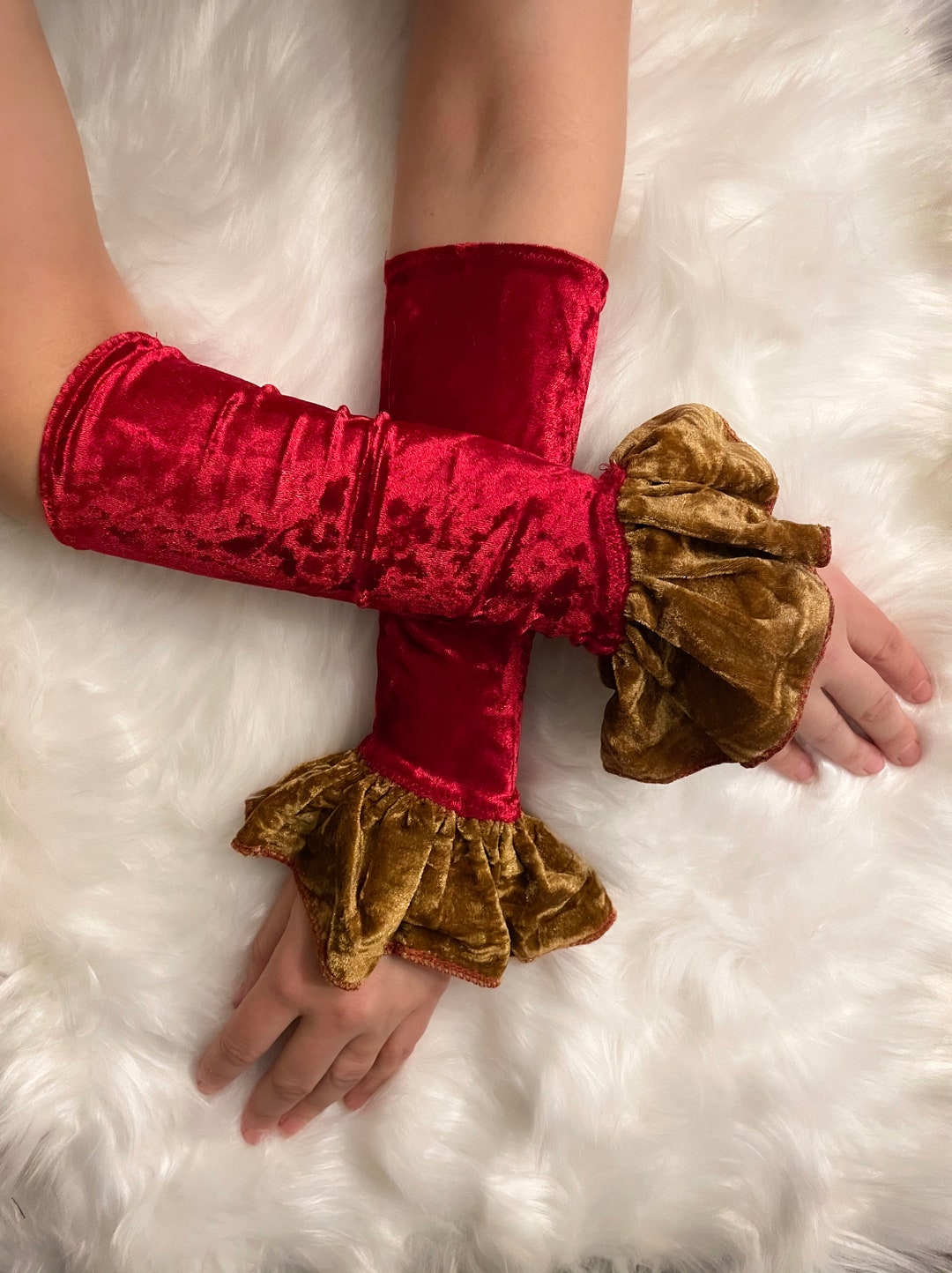Ruby and Gold Circus Cuffs - Etsy