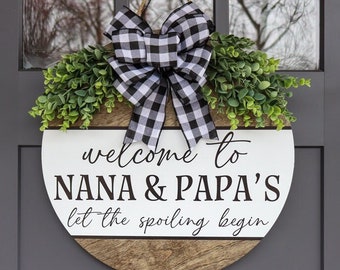 Front Door Decor | Grandparents Hanger | Welcome to Grandma House ...