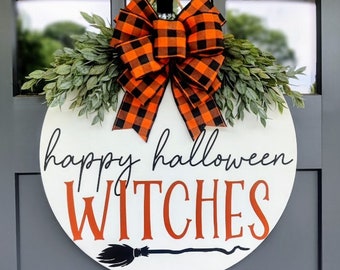 Happy Halloween Witches Door Hanger - Etsy