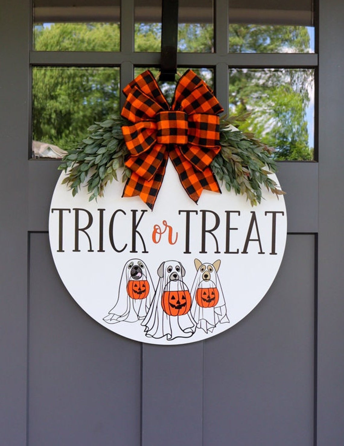 Halloween Front Door Decor | Trick or Treat Sign | Happy Halloween ...
