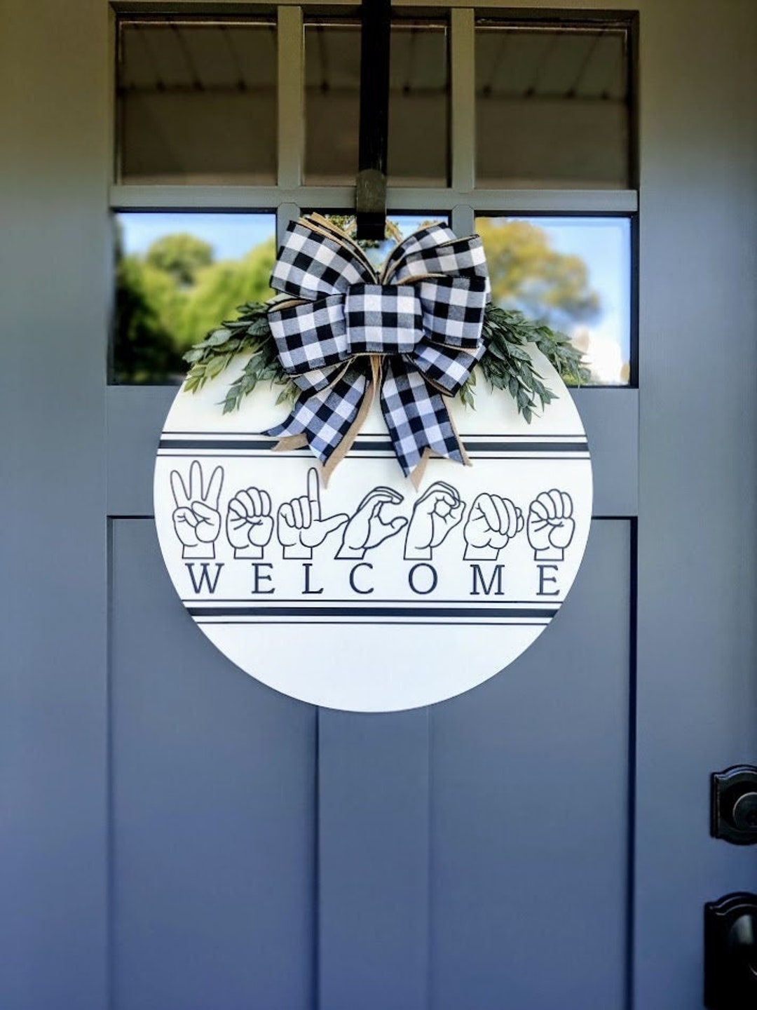 Sign Language Welcome Sign | ASL | Welcome Wreath | Door Hanger ...