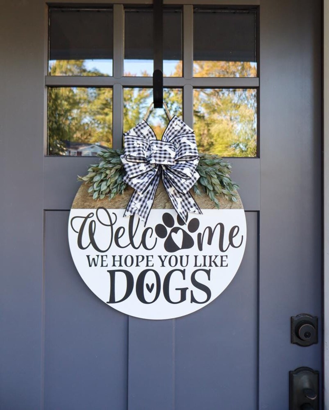 Front Door Decor | Hope You Like Dogs Sign | Funny Dog Welcome Sign ...