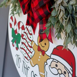 Christmas Front Door Decor | Christmas Wreath | Tis the Season Santa ...