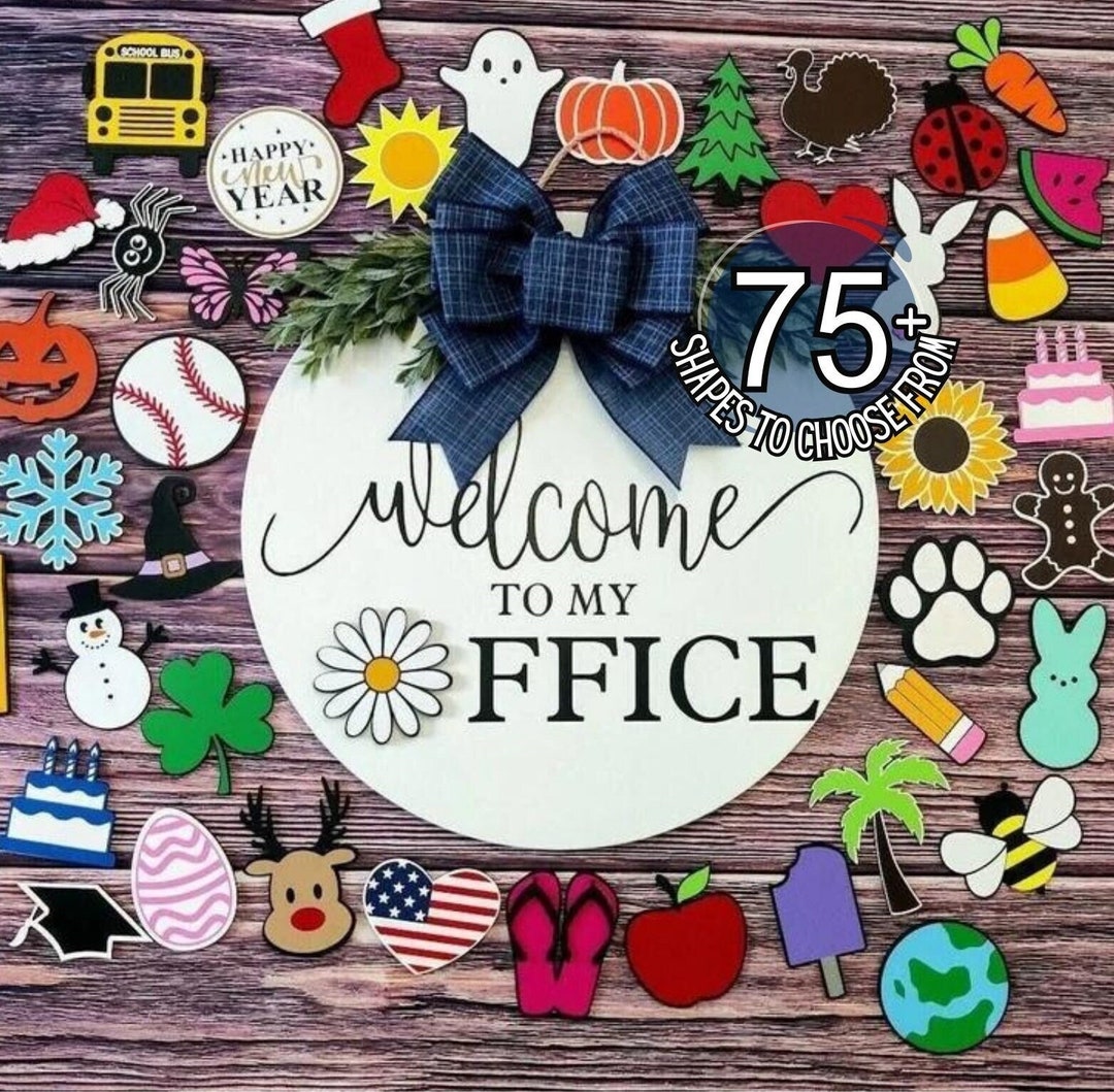 Interchangeable Office Welcome Sign | Interchangeable Wooden Sign ...