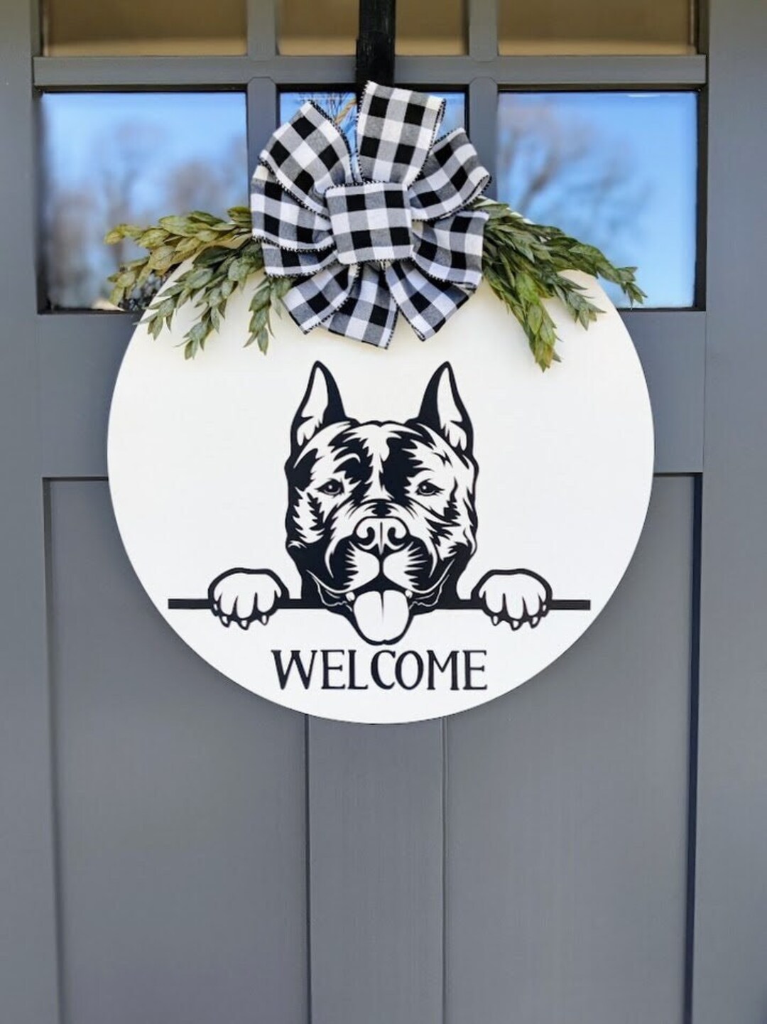 Pitbull Front Door Welcome Sign Pitbull Welcome Sign Door Hanger Door ...