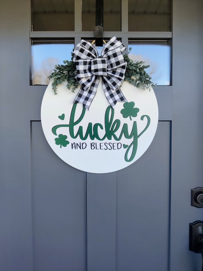 St. Patricks Day Front Door Decor | Saint Pattys Day Wreath | Lucky ...