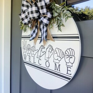 Sign Language Welcome Sign | ASL | Welcome Wreath | Door Hanger ...