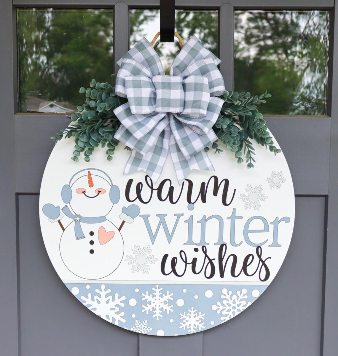 Winter Front Door Welcome Sign | Winter Front Door Wreath | Warm Winter ...