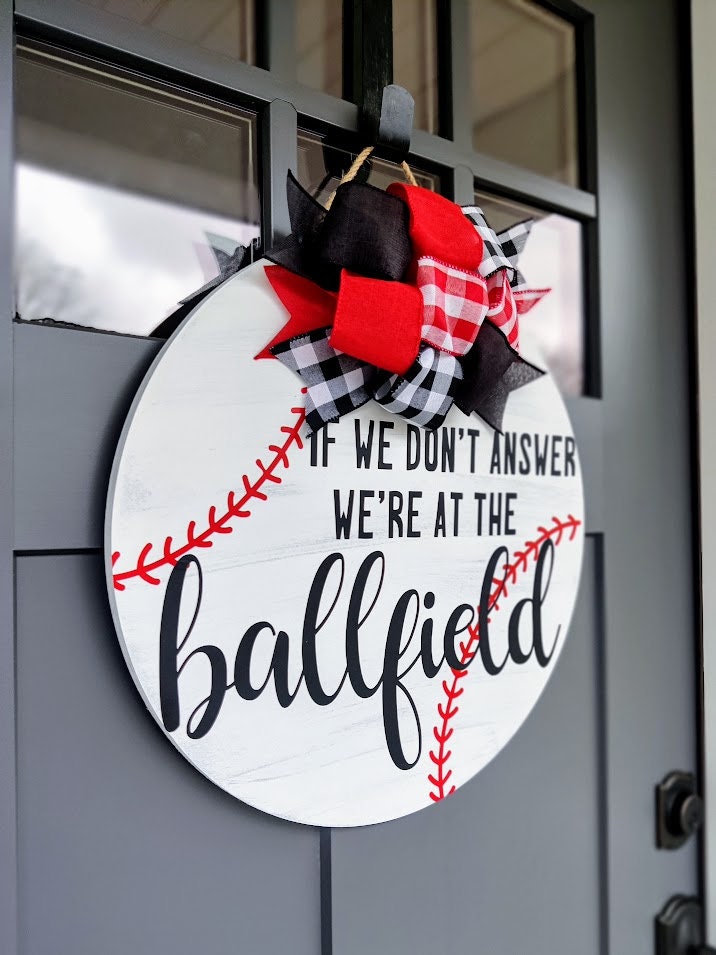 Baseball Door Wreath Front Door Decor Baseball Door Hanger - Etsy
