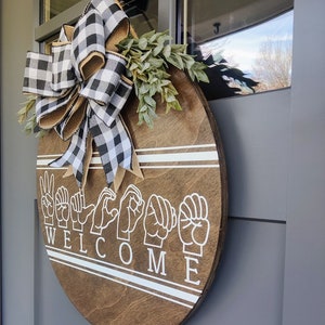 Sign Language Welcome Sign | ASL | Welcome Wreath | Door Hanger ...