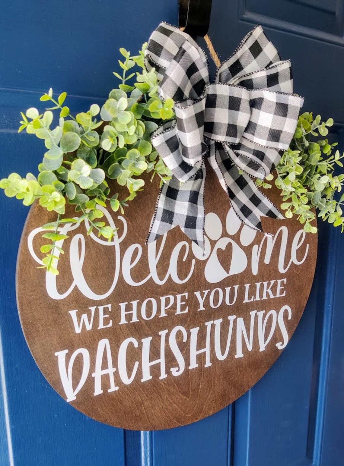 Front Door Decor | Dachshund Welcome Sign | Dog Door Hanger | Hope You ...