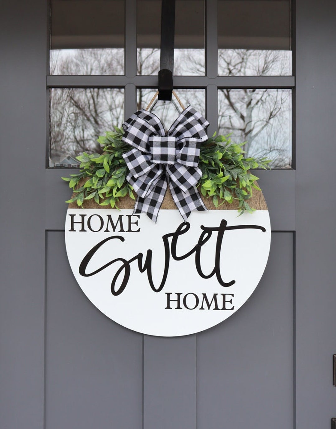 Front Door Decor | Front Door Wreath | Home Sweet Home Sign | Front ...
