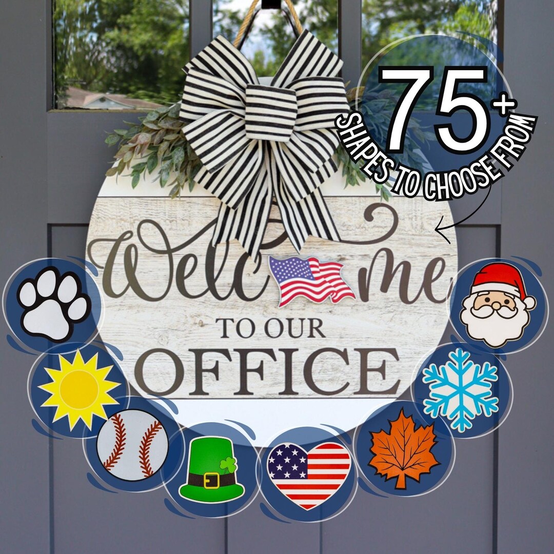 Interchangeable Office Welcome Sign | Interchangeable Wooden Sign ...