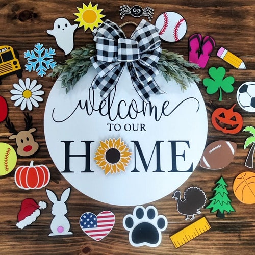 Seasonal Welcome Home Sign - Etsy