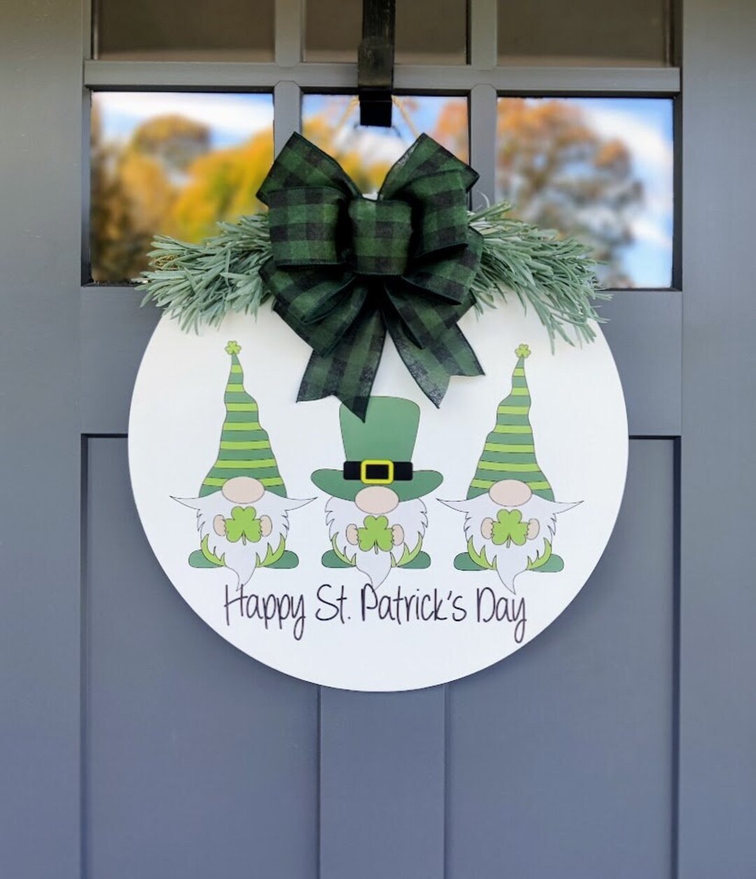 St. Patricks Day Front Door Decor | Leprechaun Gnome Sign | Saint ...