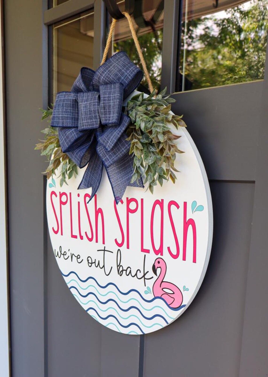 Summer Front Door Decor | Pool Sign | Pool Decor | Summer Wreath | Pool ...