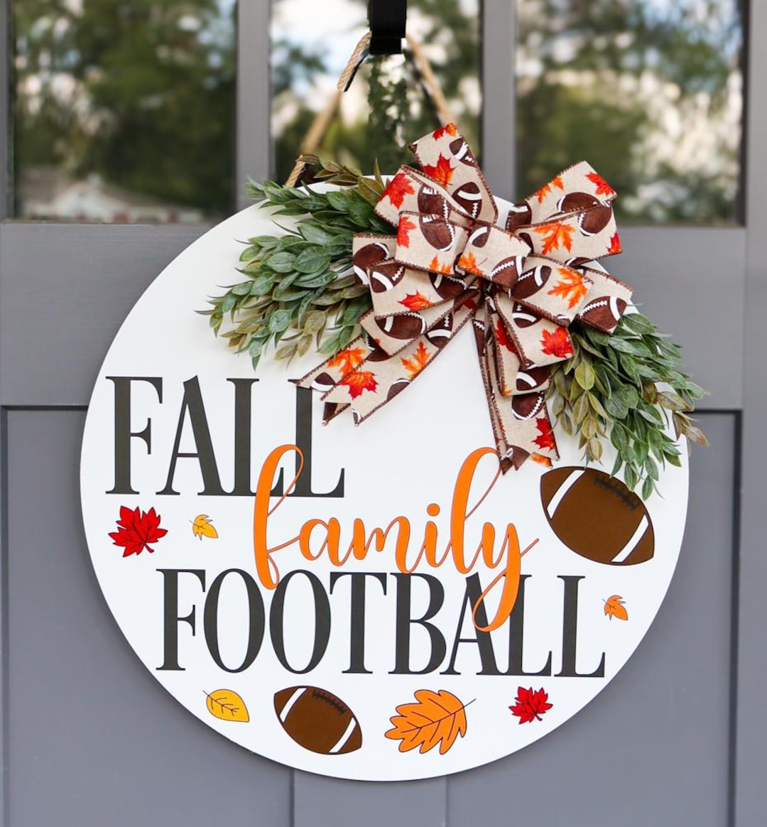 Fall Front Door Decor | Football Door Sign | Fall Family Football ...