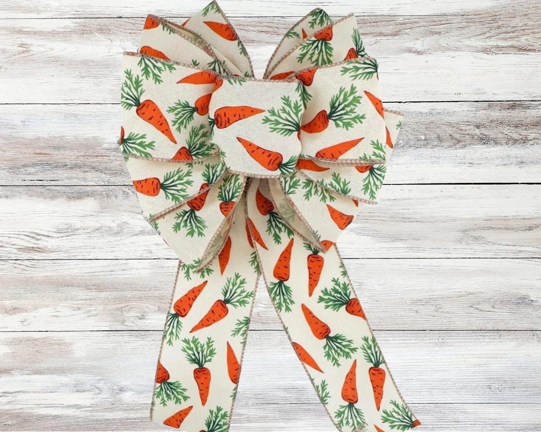 Easter Bow | Carrot Bow | Easter Wreath Ribbon | Spring Lantern Bow ...