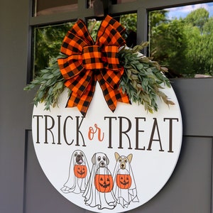 Halloween Front Door Decor | Trick or Treat Sign | Happy Halloween ...
