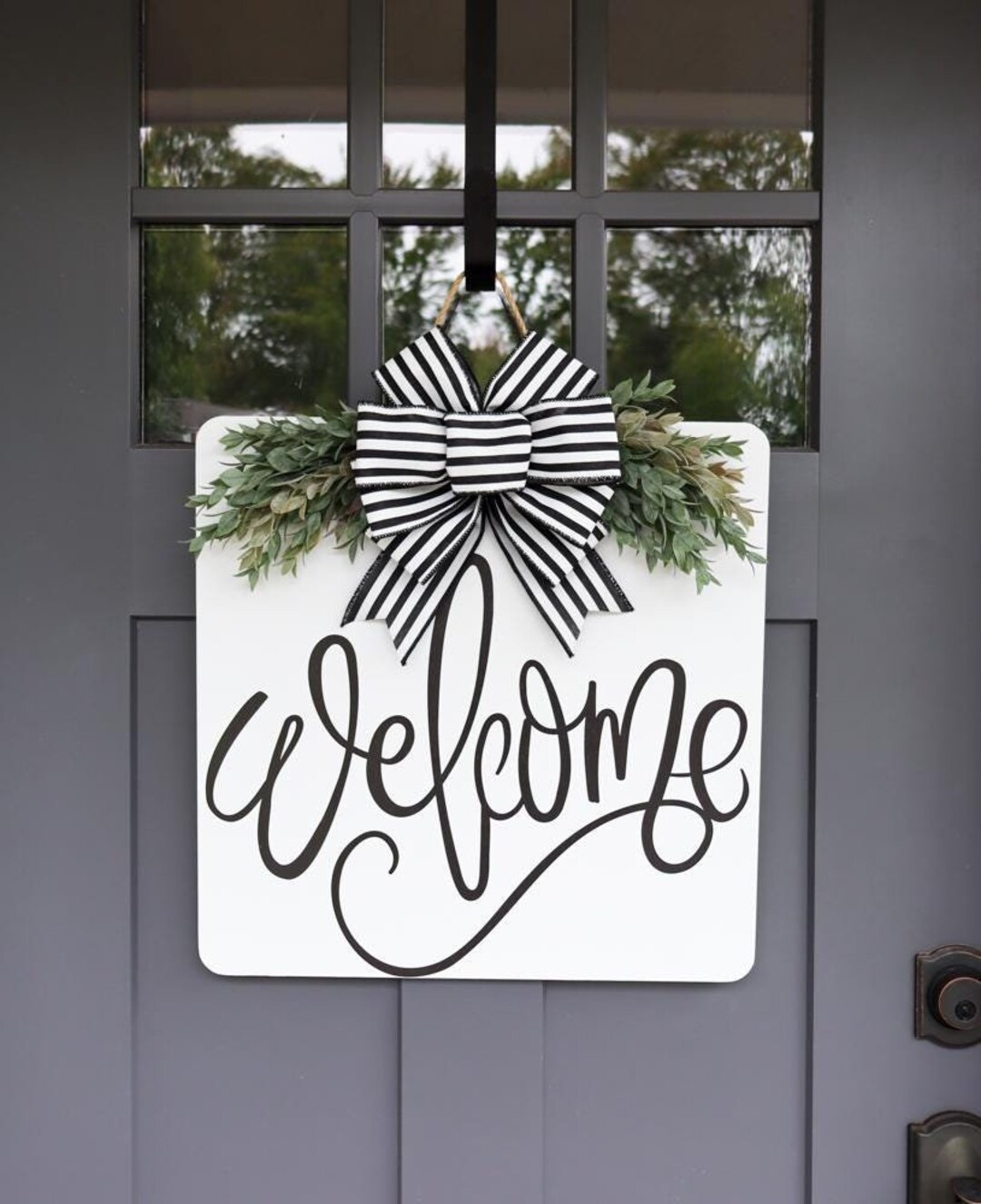 Front Door Decor Welcome Sign Front Door Sign Year Round Wreath Door ...