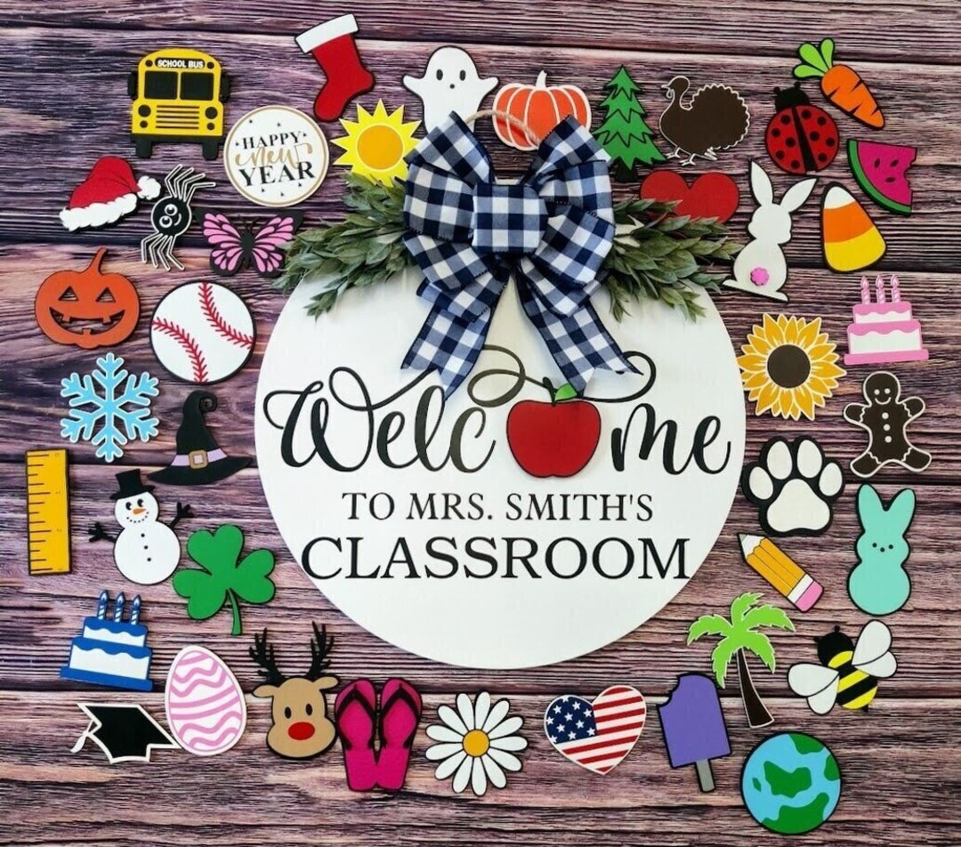 Classroom Door Decor Interchangeable Sign Classroom Welcome Teacher ...