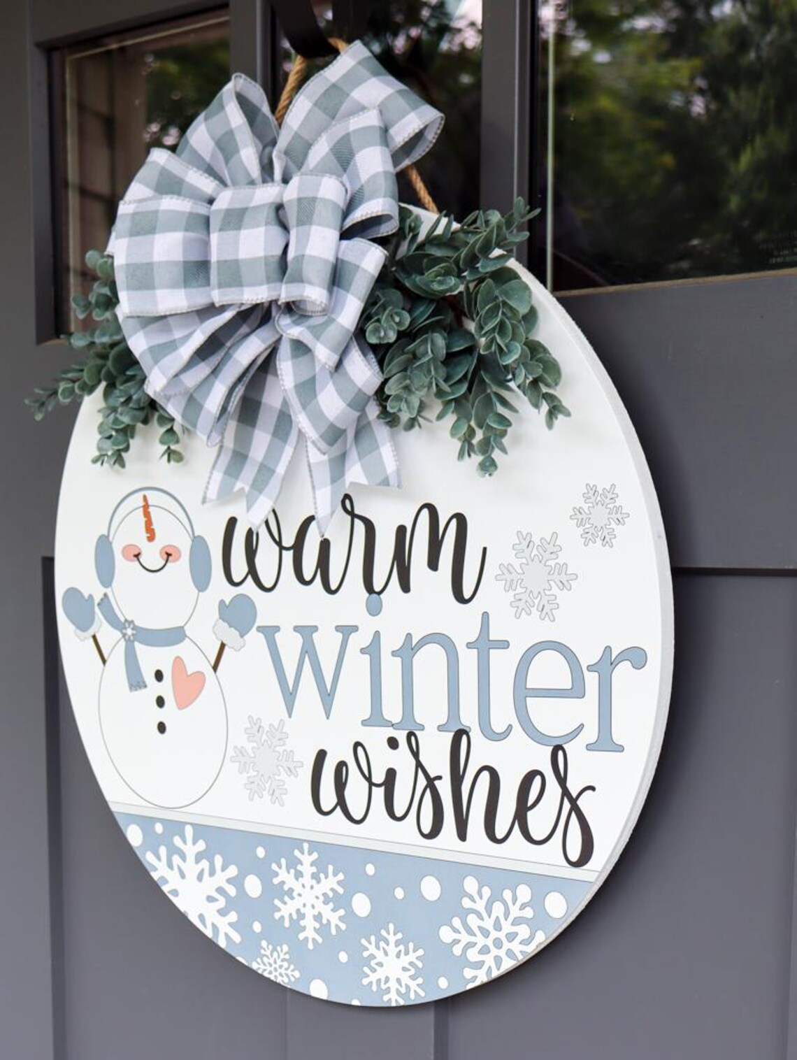 Winter Front Door Welcome Sign | Winter Front Door Wreath | Warm Winter ...