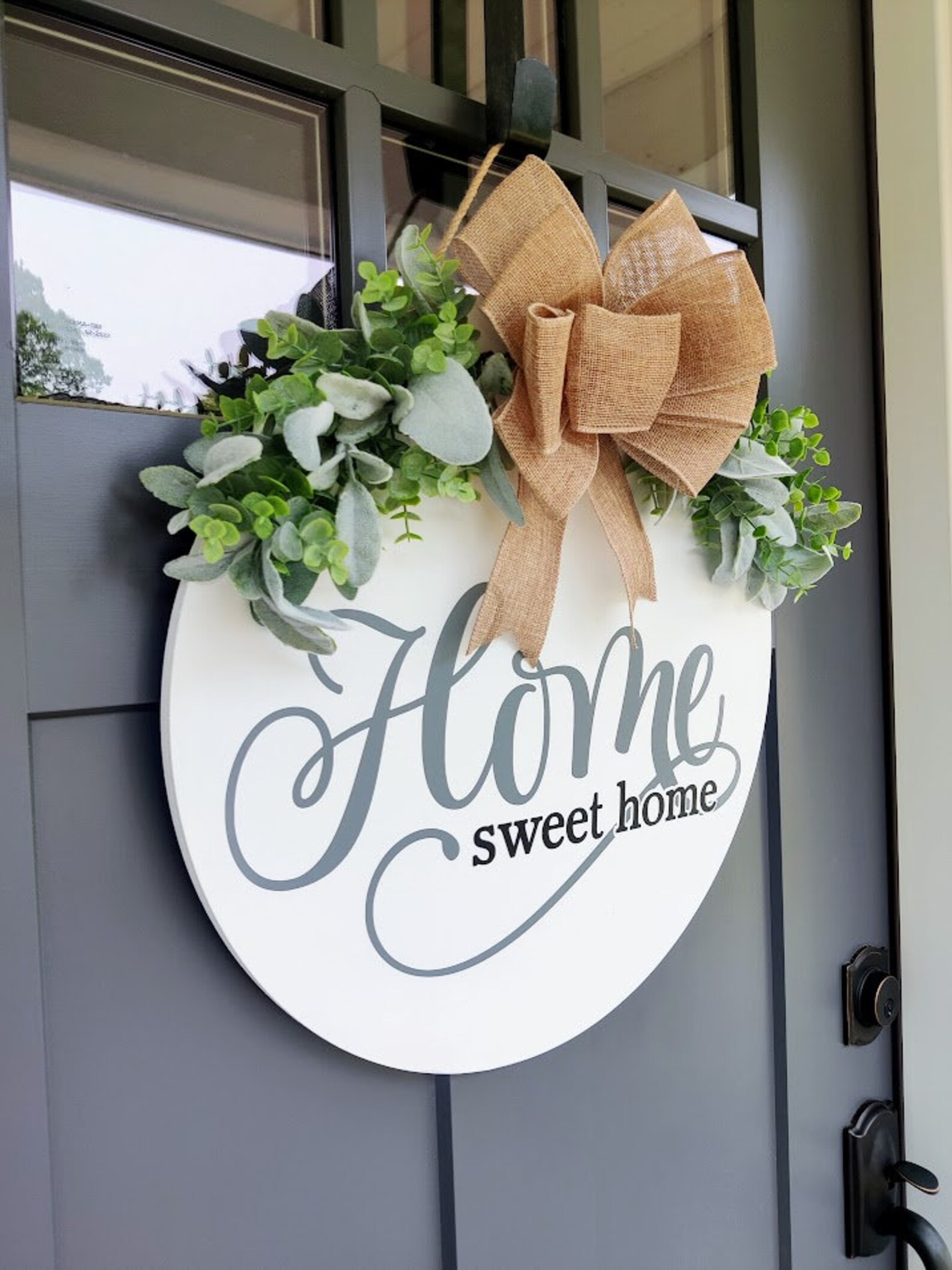 Front Door Decor | Home Sweet Home | Door Hanger | Front Door Wreath ...