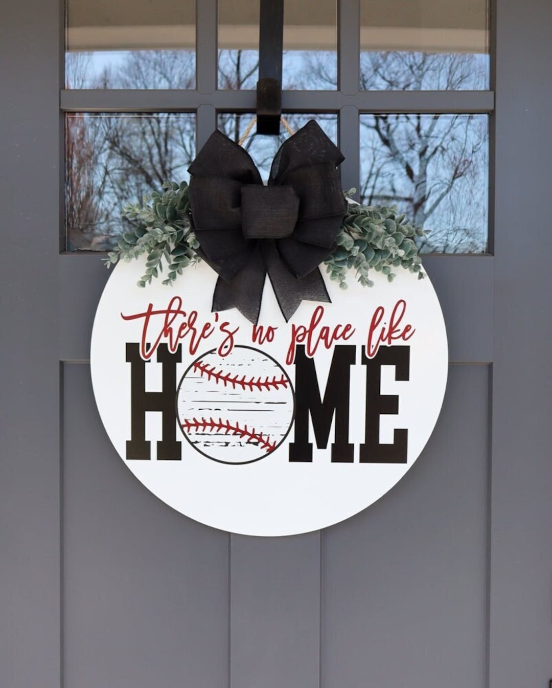 Baseball Welcome Sign | Front Door Sign | Baseball Wreath | Baseball ...