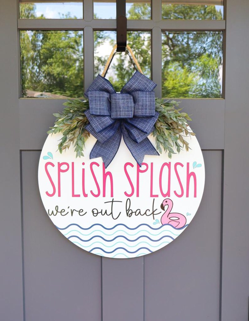 Summer Front Door Decor | Pool Sign | Pool Decor | Summer Wreath | Pool ...