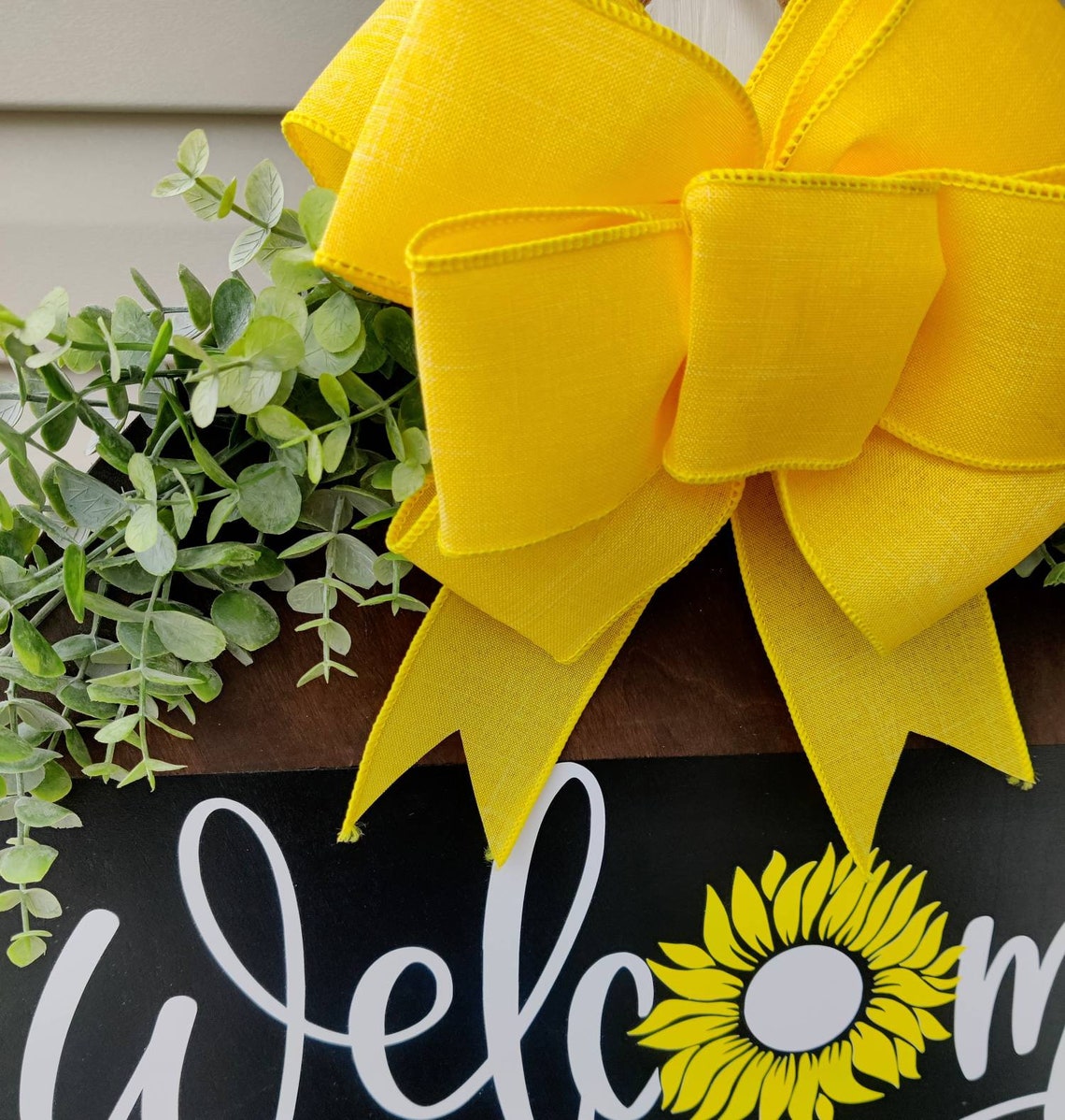 Sunflower Door Decor Sunflower Welcome Sunflower Wreath | Etsy