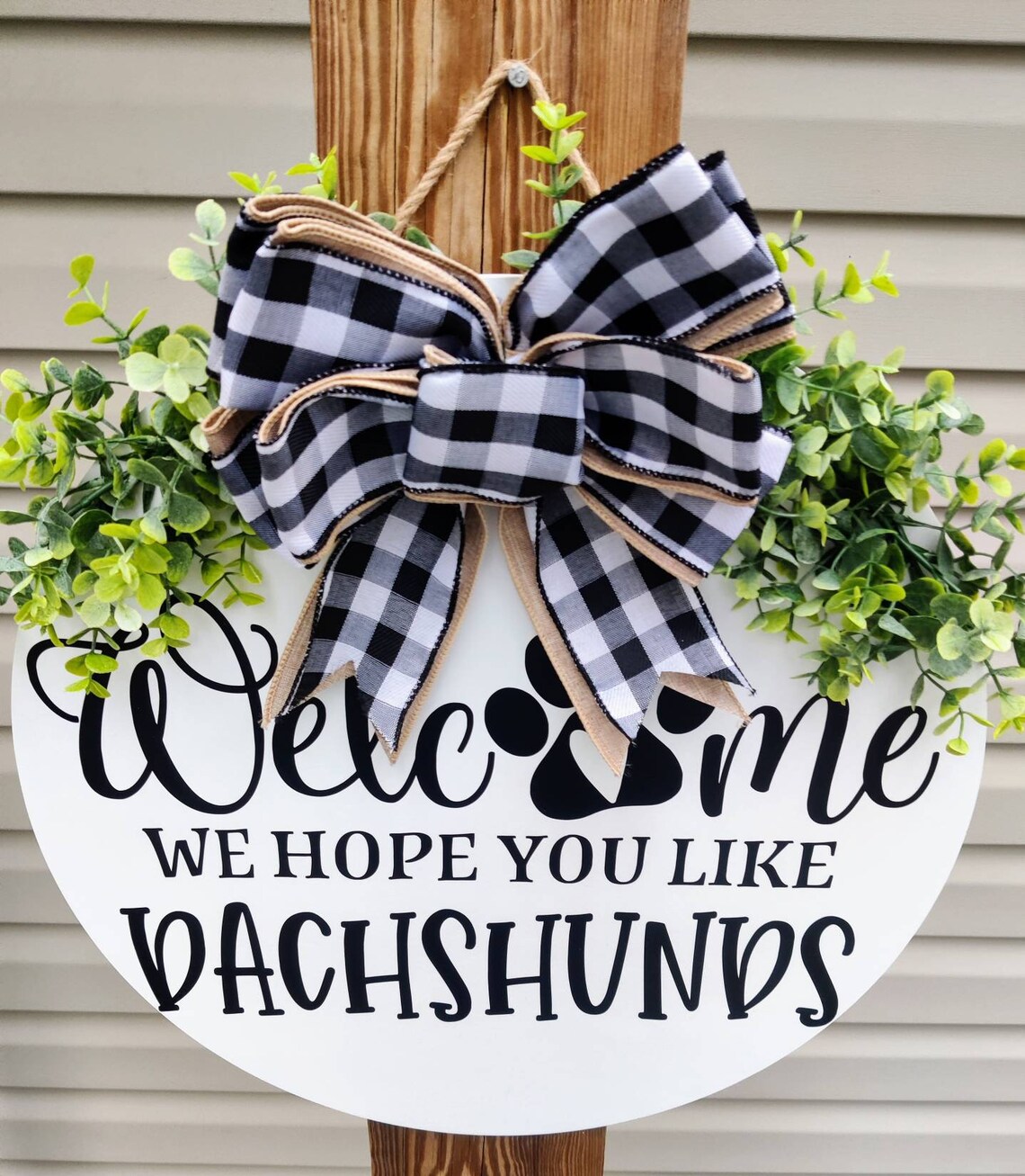 Front Door Decor Dachshund Welcome Sign Dog Door Hanger - Etsy