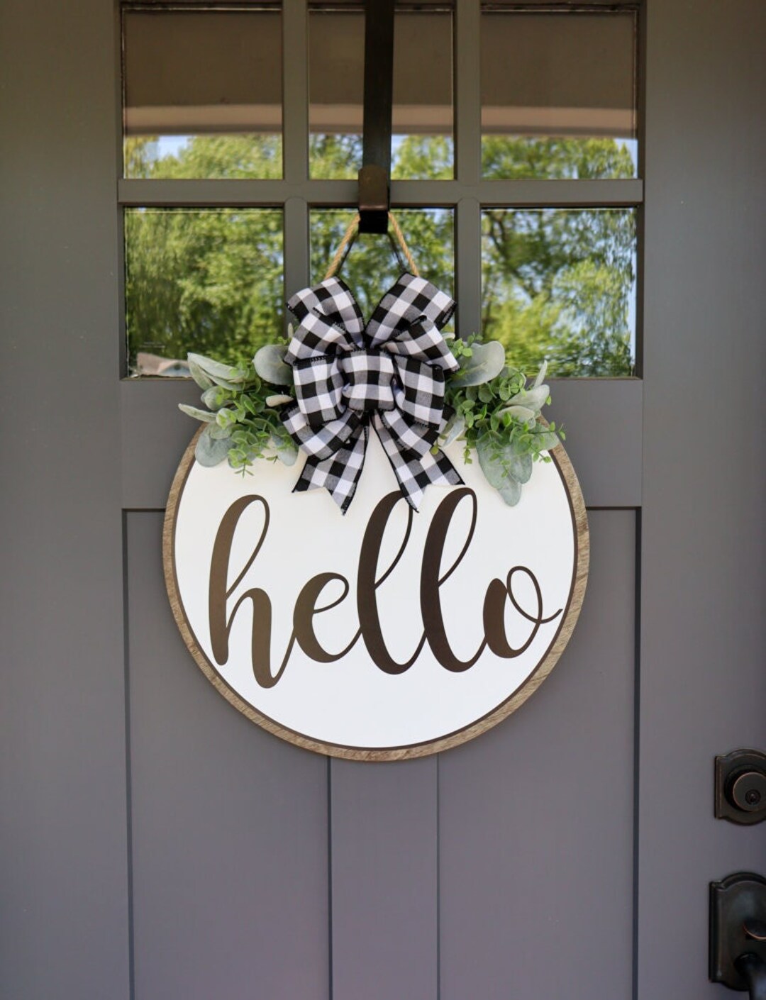 Front Door Decor | Welcome Sign | Hello | Front Door Sign | Year Round ...