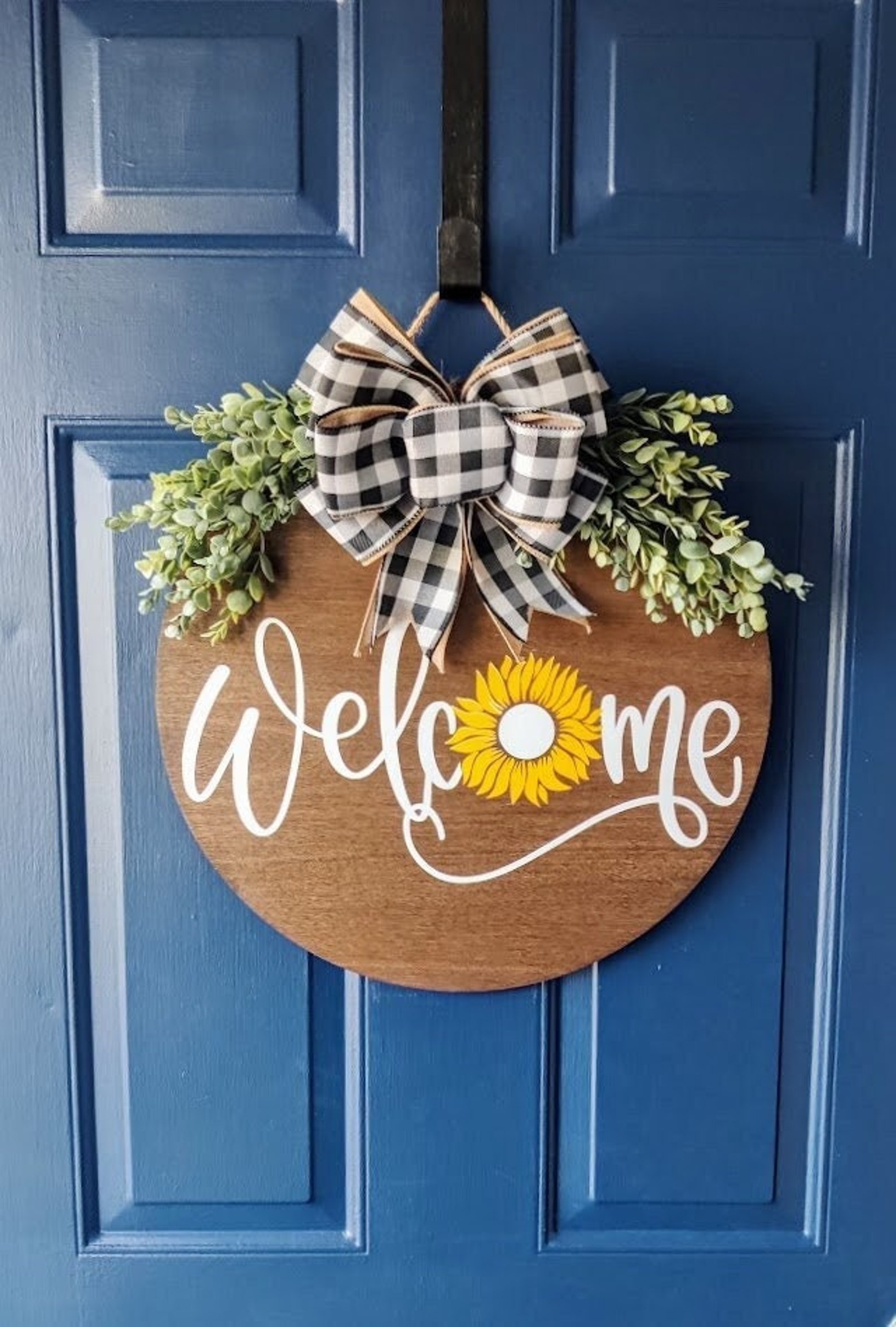 Sunflower Door Decor Sunflower Welcome Spring Wreath - Etsy