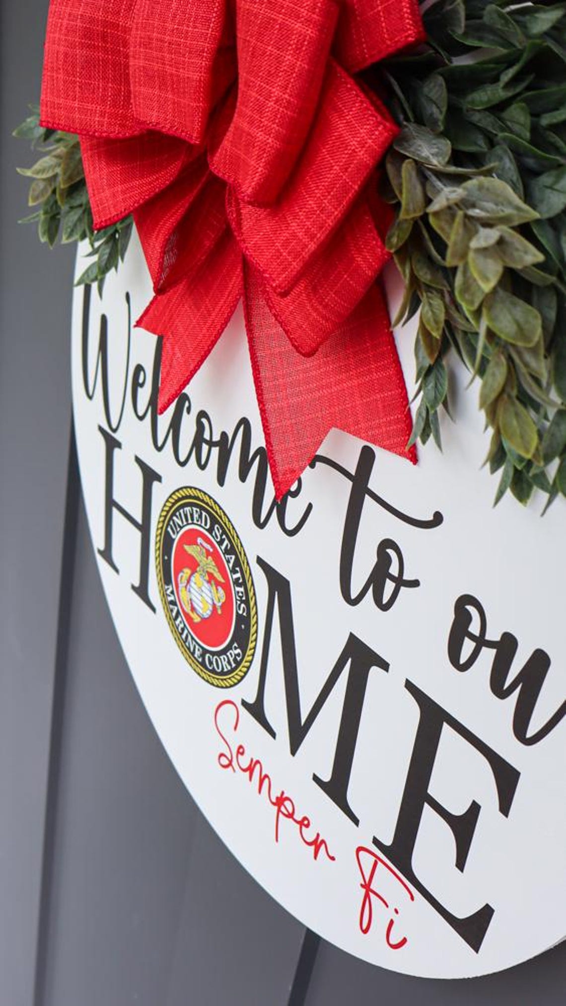 Welcome Home Military Sign | Patriotic Welcome Sign | Front Door Wreath ...