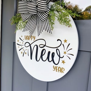 New Years Front Door Decor | Happy New Years | 2026 | Winter Wreath ...