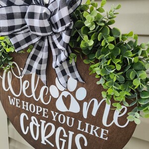 Corgi Welcome Sign Front Door Decor Dog Door Welcome Sign Hope You Like ...