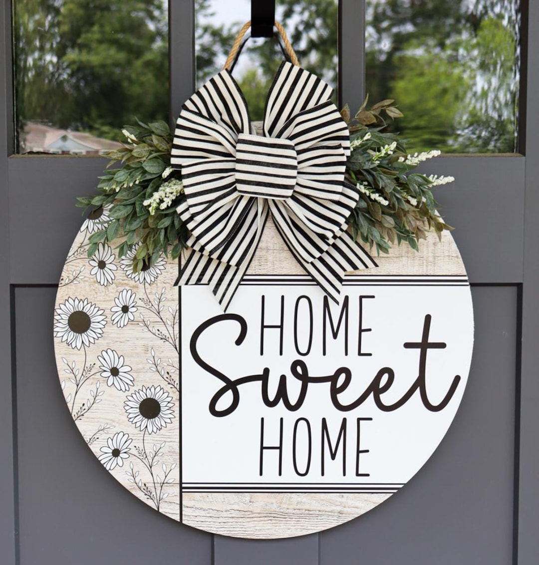 Front Door Decor | Welcome Sign | Front Door Sign | Year Round Wreath ...