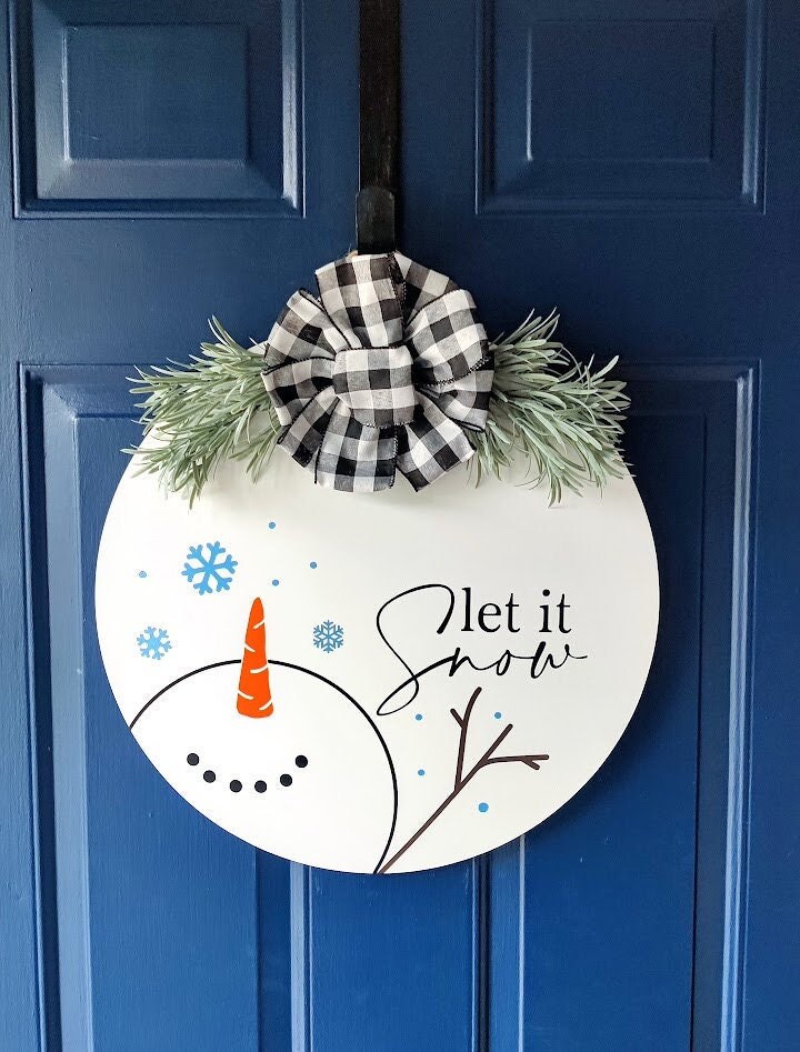 Let It Snow Winter Welcome Wreath Front Door Wreath Door - Etsy