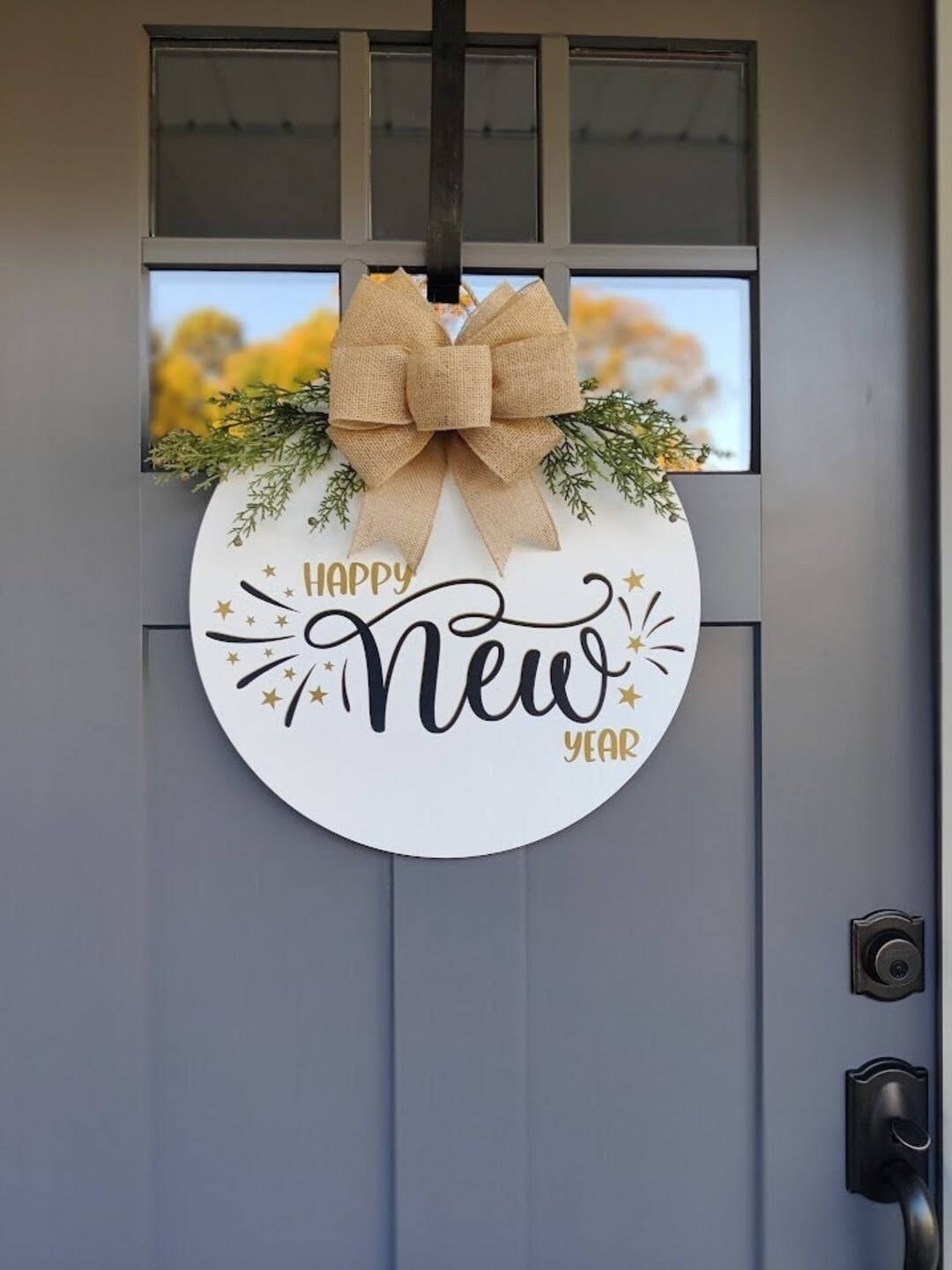 New Years Front Door Decor | Happy New Years | 2026 | Winter Wreath ...