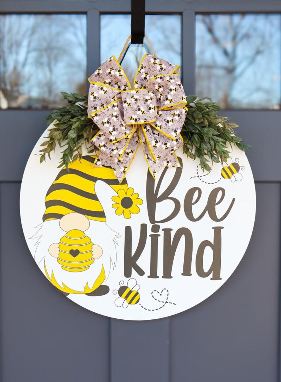 Bee Kind Welcome Sign | Spring Door Wreath | Summer Door Hanger ...